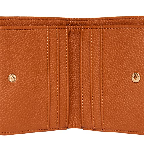 Anne Klein AK snap Closure Horsebit Logo Wallet, Cream-Brown w/Saddle