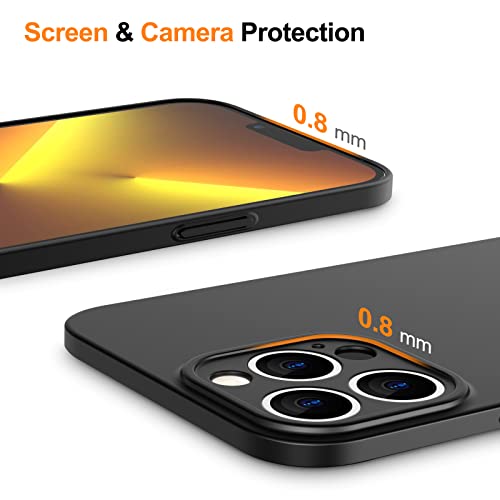 JETech Upgraded Slim (0.85 mm Thin) Case for iPhone 13 Pro Max 6.7-Inch, Camera Lens Cover Full Protection, Ultra Thin Lightweight Matte Hard PC, Support Wireless Charging (Black)