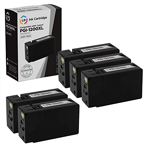 LD Compatible Ink Cartridge Replacement for Canon PGI-1200XL 9183B001 High Yield (Black, 5-Pack)