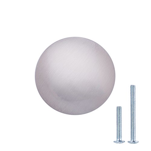 Amazon Basics Round Cabinet Knob, 1.18-inch Diameter, Satin Nickel, 10-Pack