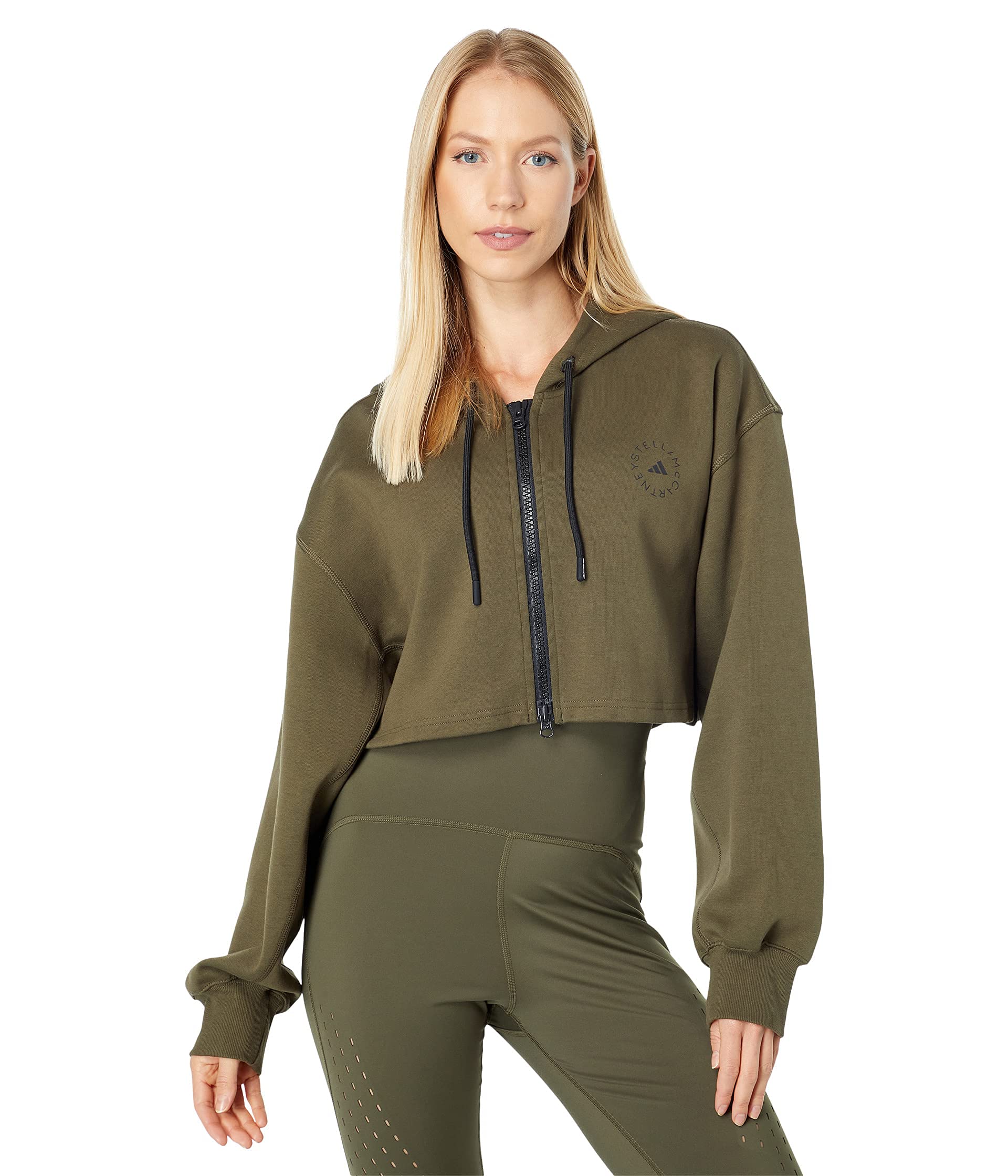 adidas Stella McCartney Womens Fitness Running Track Jacket Green S