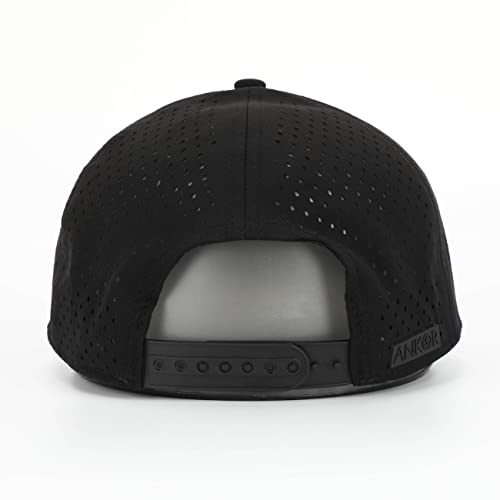 ANKOR Ultra Performance Baseball Hat | Water & Sweat Resistant | Breathable | Golf | Boat | Beach | Lake | Workout | Fishing |Everyday | Minimalist | Men and Women (Black)
