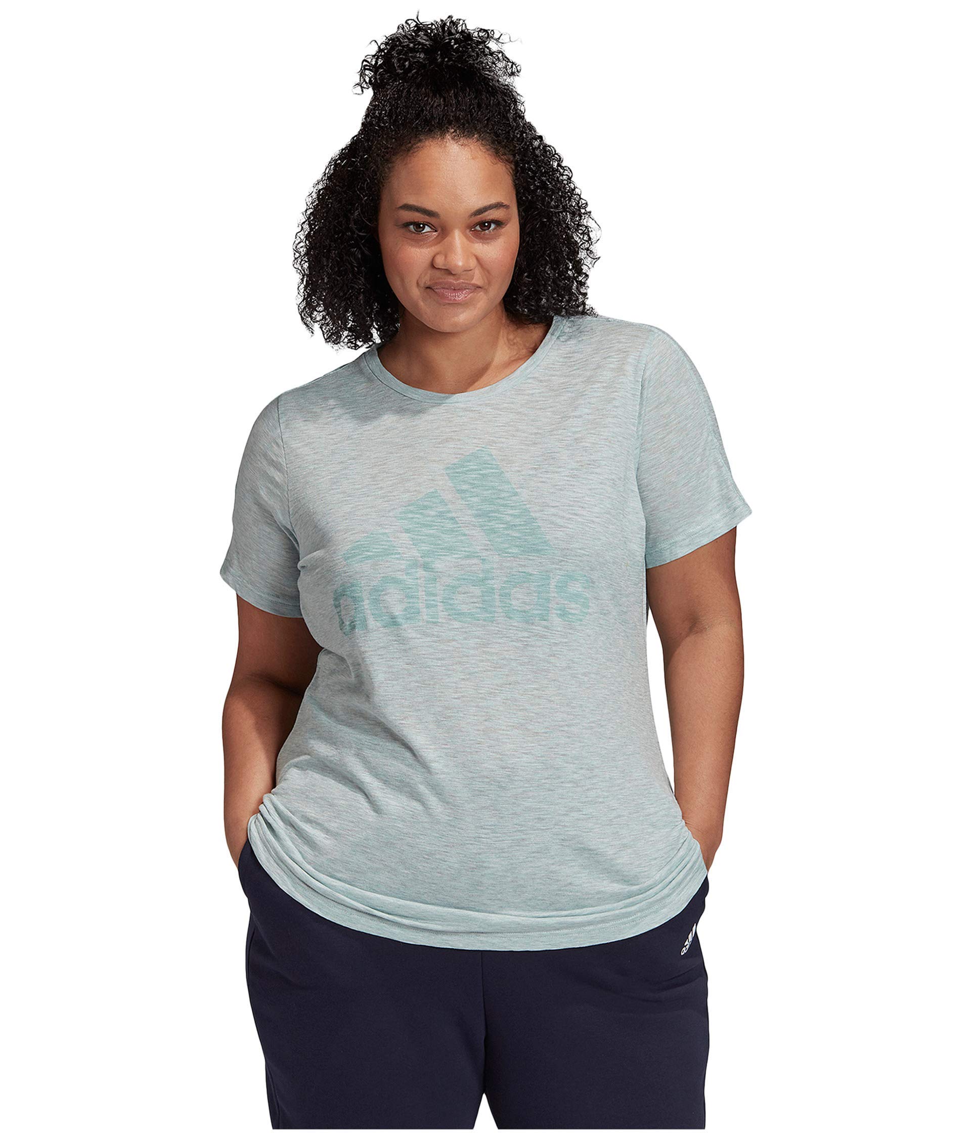 adidas womens Winners Shorts Sleeve Tee Haze Coral Melange 1X