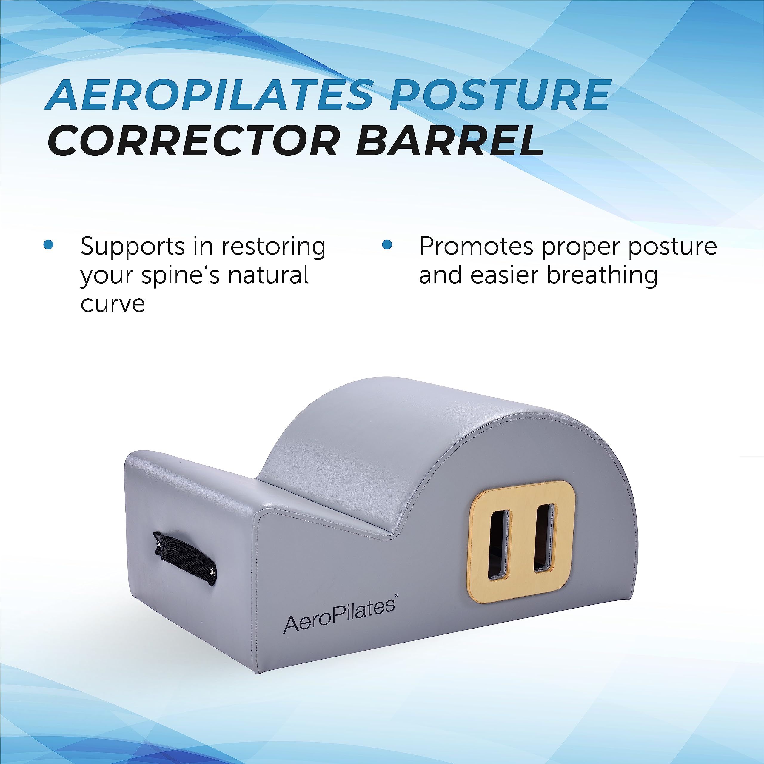 AeroPilates Precision Series Posture Corrector Barrel - Pilates Strength Workout Machine for Home Gym - Home Pilates Back Stretcher - Up to 300 lbs Weight Capacity