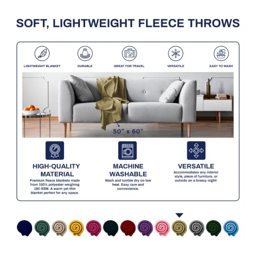 Imperial Home 50x60 Soft Bulk Fleece Throw Blankets, Throw Blanket for Couch, Travel, Bed, Any Room, Fleece Travel Blanket, Lightweight Blanket, Fall Blankets & Throws, Cozy Blanket, 24 pk (Assorted)