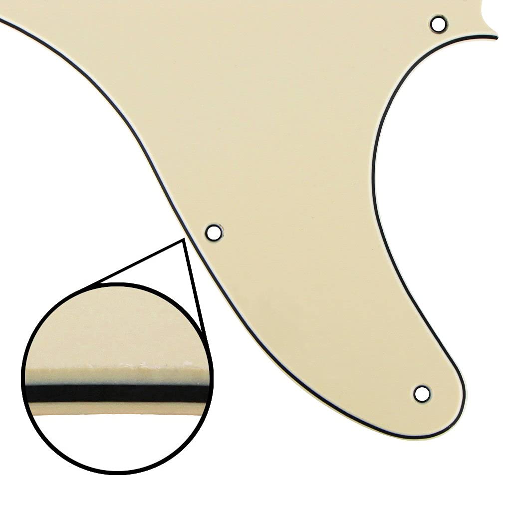 FLEOR 3Ply Cream 8 Hole TL Pickguard Guitar Humbucker Pick Guard HH with Screws Fit USA/Mexican Standard TL Style Guitar Part