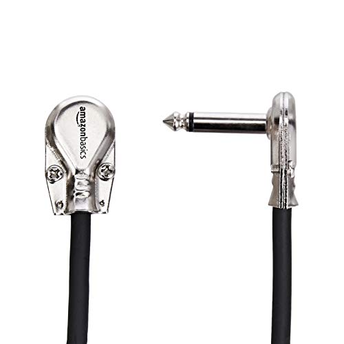 Amazon Basics 1/4 Inch Guitar Patch Auxiliary Cable, 6 Inch, 6-Pack, Black