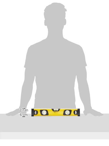 Amazon Basics 16-Inch Heavy-Duty, Shock-Resistant Aluminum Alloy Magnetic Spirit Level with Adjustable Carrying Bag