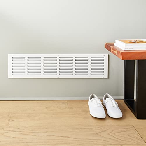 Amazon Basics 1RA3006WH White 30" W X 6β H Return Air Grille Duct Cover for Ceiling and Wall 1 Pack