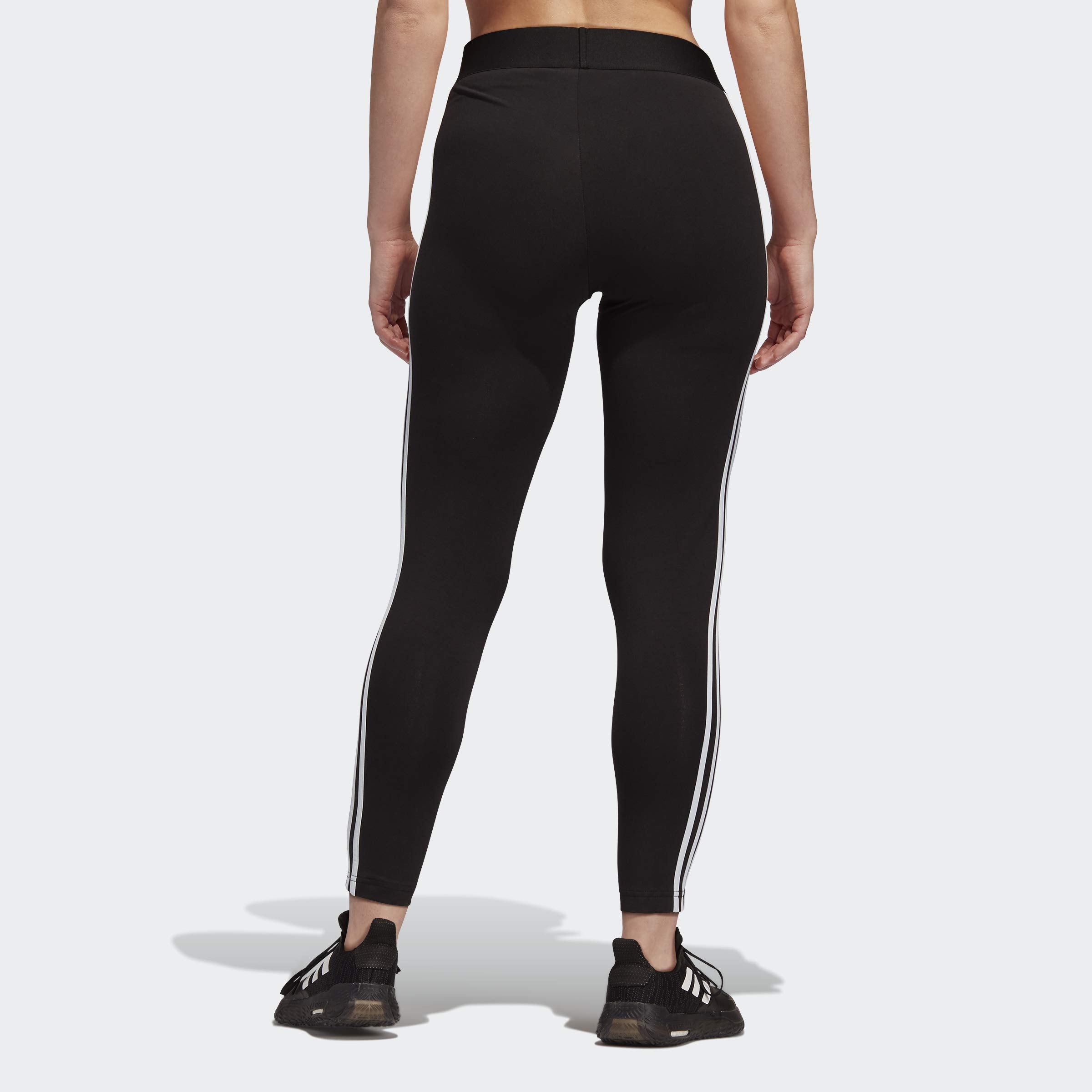 adidas Female Essentials 3-Stripes Tights, Black/Sky Tint,S