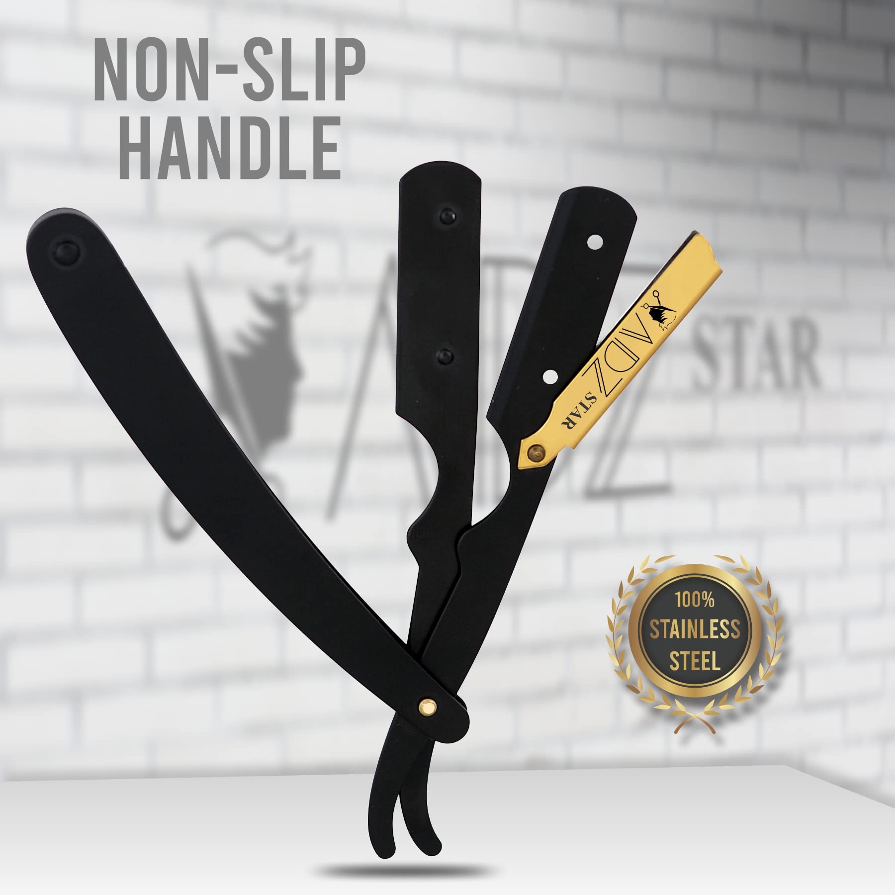 ADZ STAR Professional Black Razor with Gold Lock, 1 Count