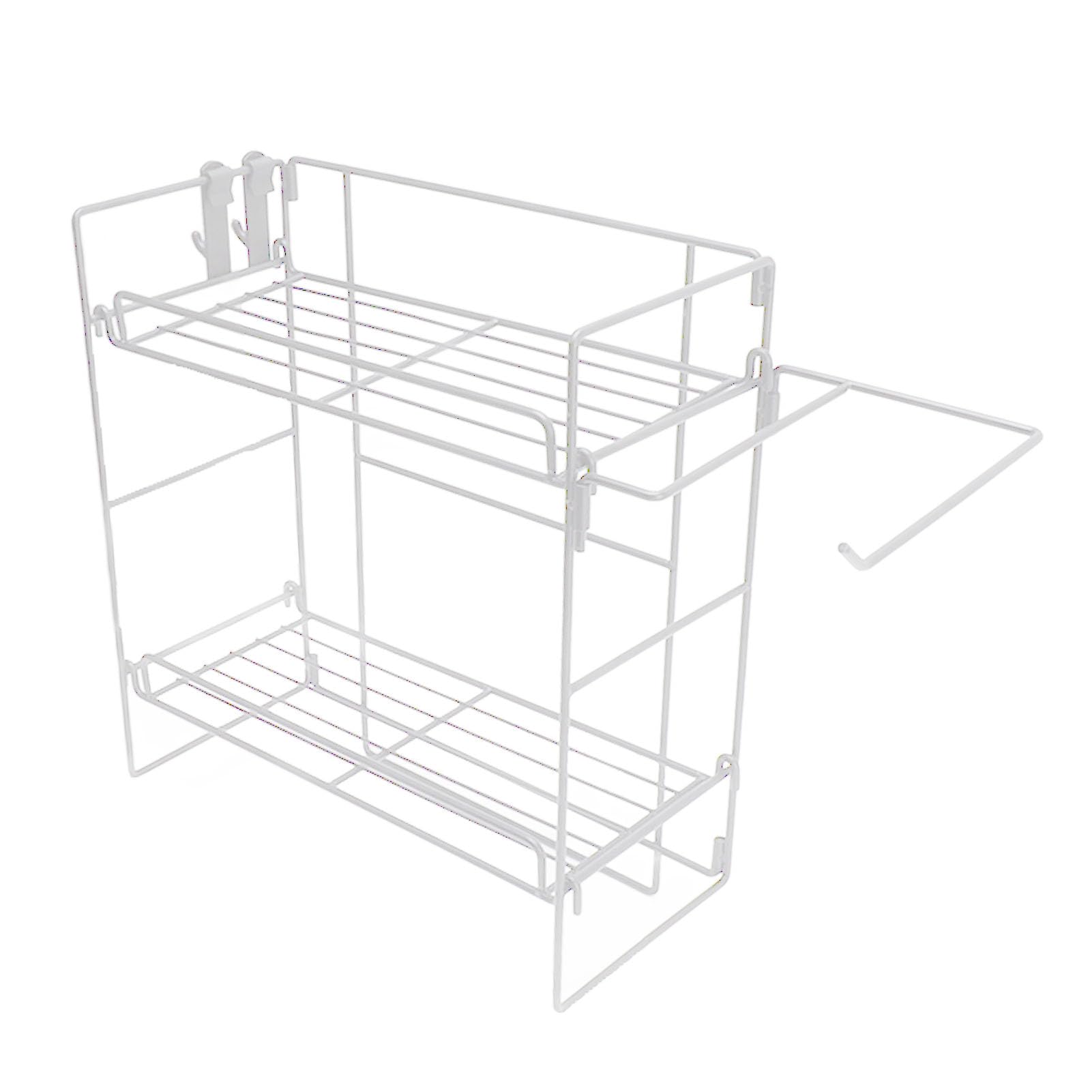 Airshi Over Toilet Storage Rack, 2 Tier Ventilation and Drainage Bathroom Organizer Shelves Space Saving Hollow Out Base No Drilling with Hooks for Home (White)
