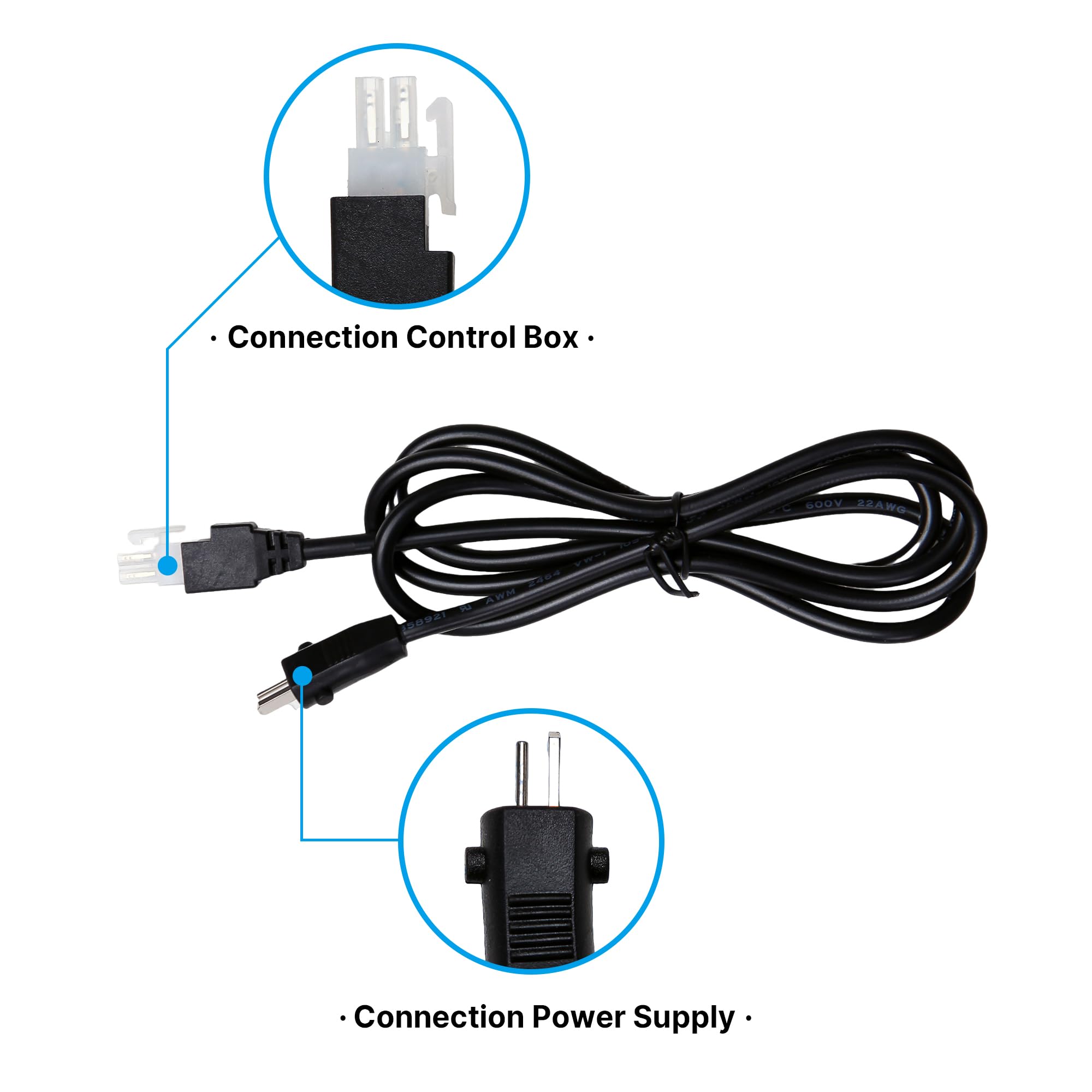 Adjustable Bed Base Input Power Cord Cable Prong Replacement