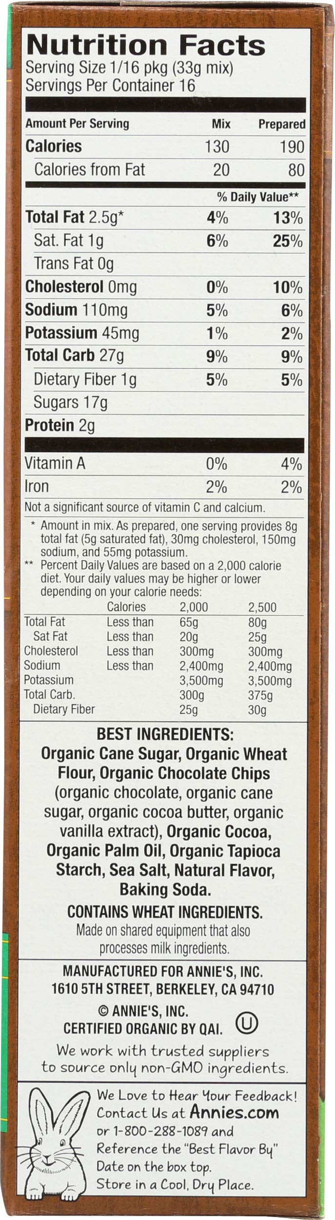 Annie's Homegrown Organic Brookie Cookie Brownie Bar Baking Mix, Made With Real Chocolate Chips, 18.4 oz.