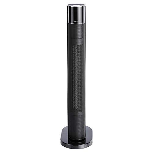 Amazon Basics 34" 1500W Premium Portable Oscillating Ceramic Tower Space Heater with Remote, 3 Heat Settings, Black