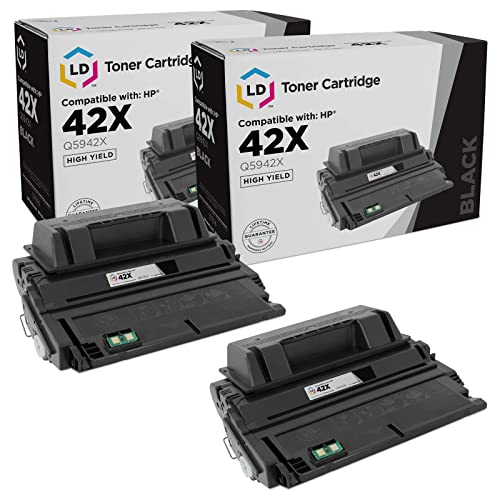 LD Products Compatible Toner Cartridge Replacement for HP 42X Q5942X High Yield (HP 42X Black, 2-Pack) for Laserjet 4250, 4250tn, 4350n, 4250dtn, 4350, 4350tn, 4250dtnsl, 4350dtn, 4250n, 4350dtnsl