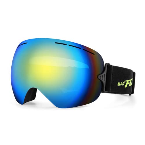 AHAKAC Ski Snowboard Goggles w/Luminous Refractive & VMD System UV Protection Anti Fog Snow Goggles Snowmobile Skiing Skating (Green)