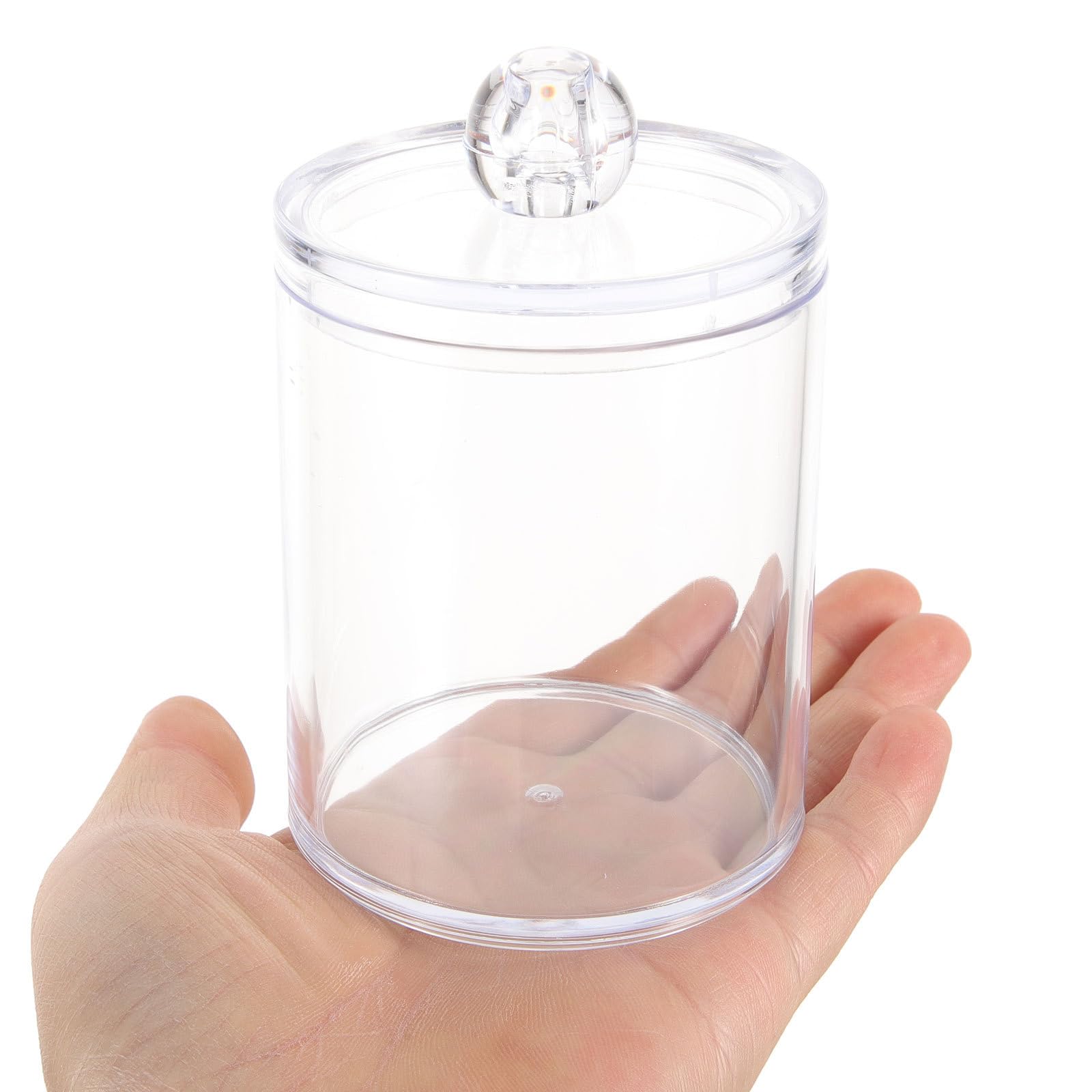 Cabilock 2 Pcs Acrylic storage box acrylic storage container Cotton Pad Holder plastic swab storage jar Makeup Cotton Round Holder Make Up Pads Holder holder Bracket box cosmetic