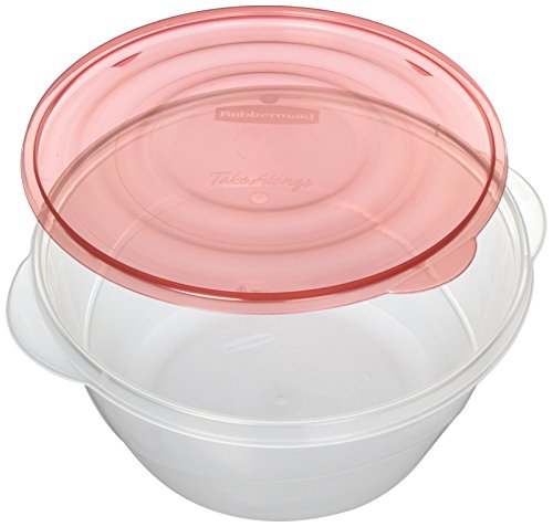 Rubbermaid Take Alongs Large Round Storage Container (Pack of 2) 15.7 Cups / 3.7 L - Red Top