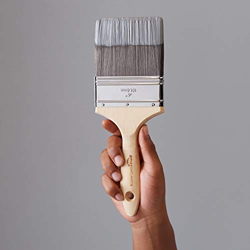 Amazon Basics 4" Flat Edge Master Pro Paint Brush, Brown