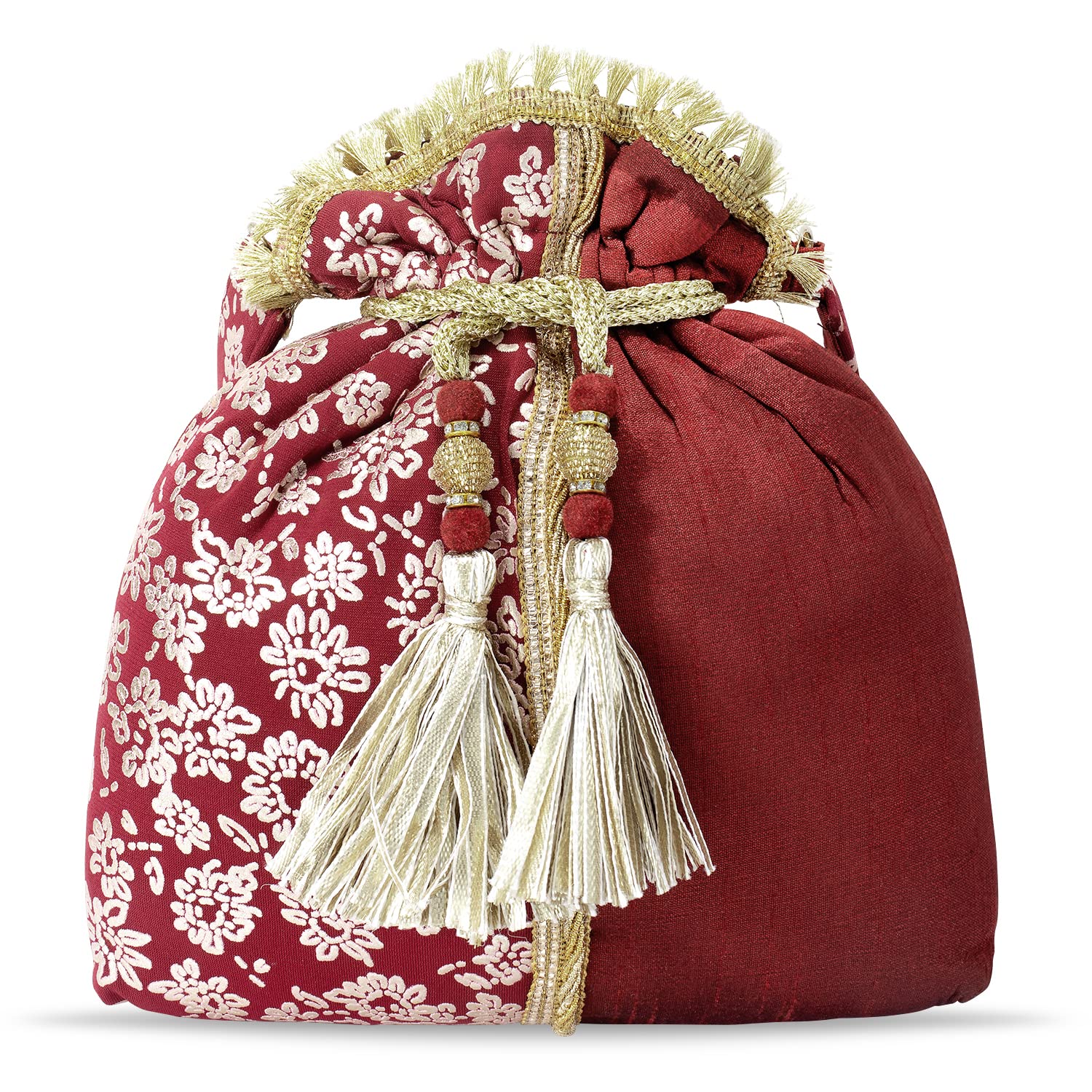 Aheli Indian Potli Bags Gift for Women Evening Bag Clutch Ethnic Bride Purse with Drawstring