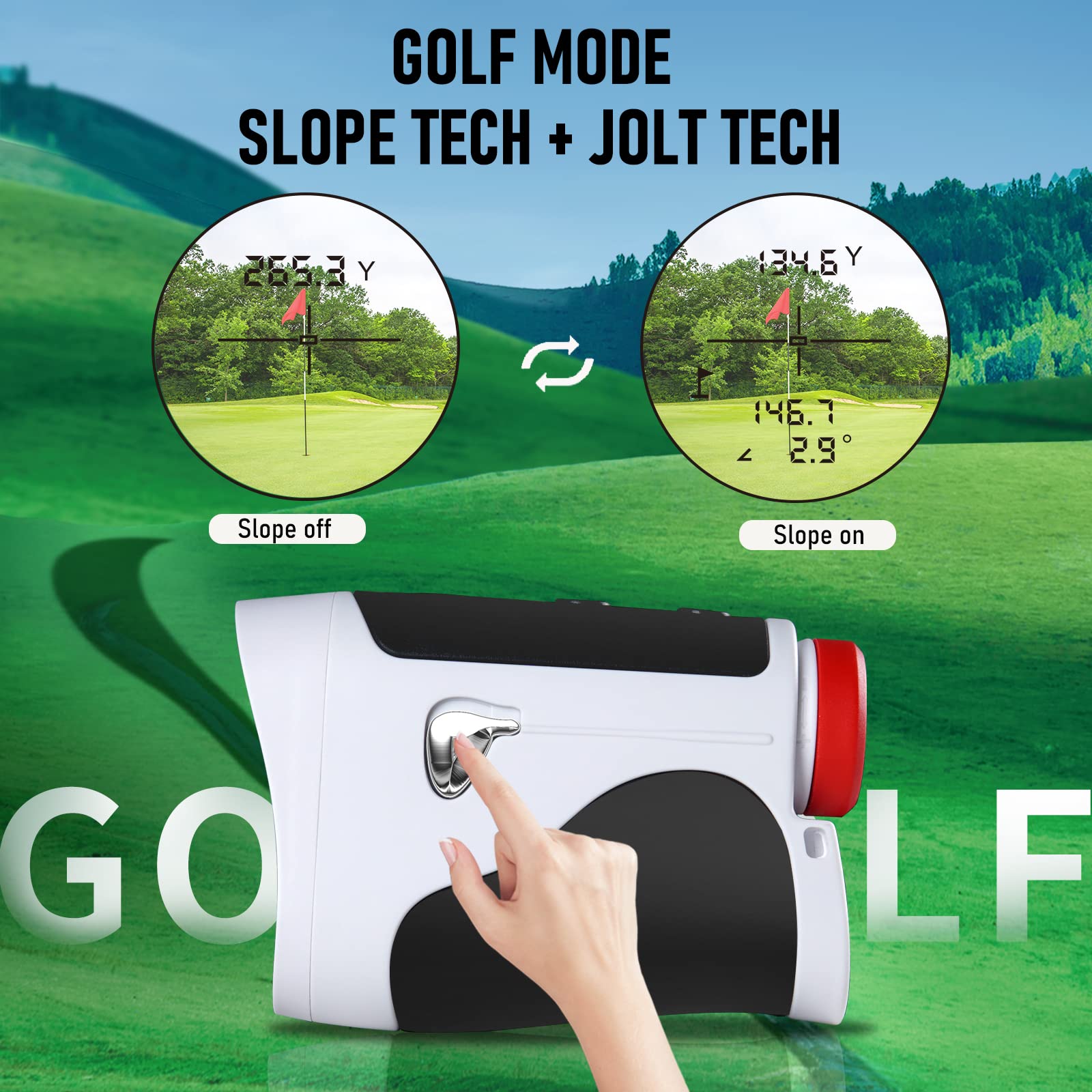 AquilaPro G4Pro Golf Rangefinder with Slope, Slope Switch for Golf Tournament Legal, 650 Yards Max Distance Range, 0.5 Yard Accuracy, 6X Magnification, Flagpole Lock with Pulse Vibrationā¦