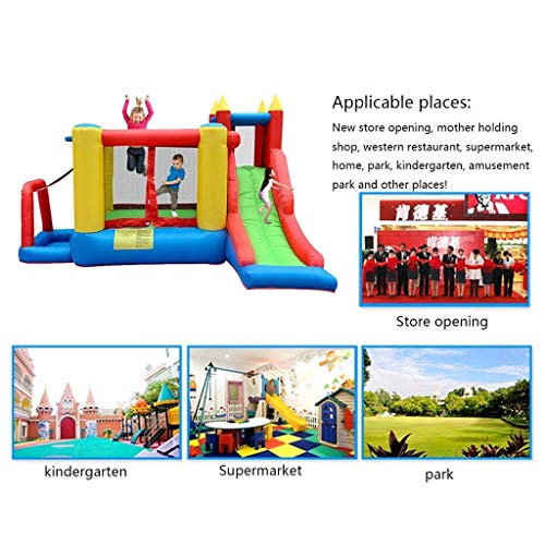 Inflatable Castle,Children's Trampoline Slide Small Home Castle Kindergarten Indoor and Outdoor Toy Playground,Colors,340 280 205cm