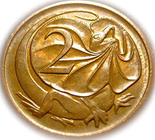 Australia - Australian 1 and 2 Cent Coins - Frilled Neck Lizard and Feather Tailed Glider