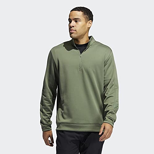 adidas Golf Men's Adicross Recycled Polyester Quarter Zip Pullover, Green, 2 Extra Large