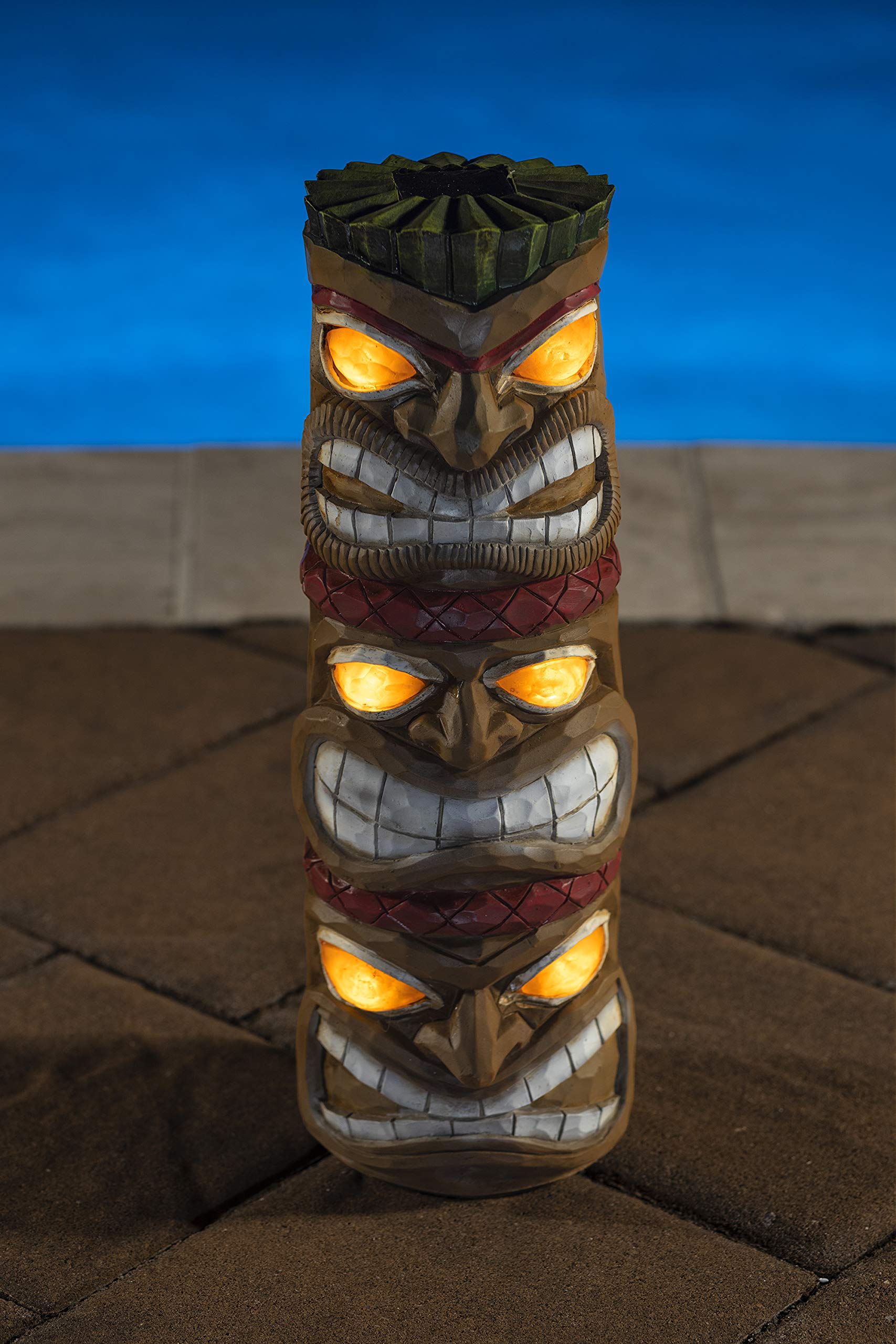 VP Home Triple Tiki Totem Solar Powered LED Outdoor Decor Garden Light