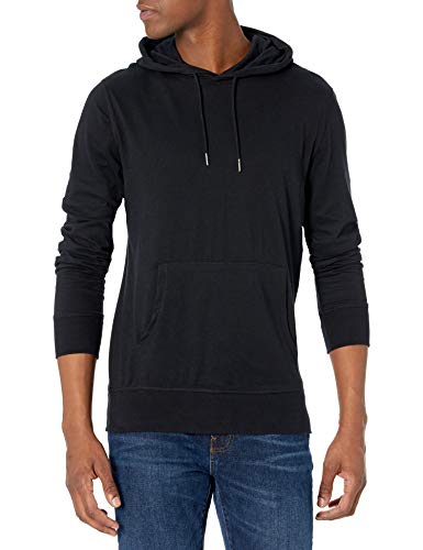 Amazon Essentials Men's Lightweight Jersey Pullover Hoodie, Black, X-Large