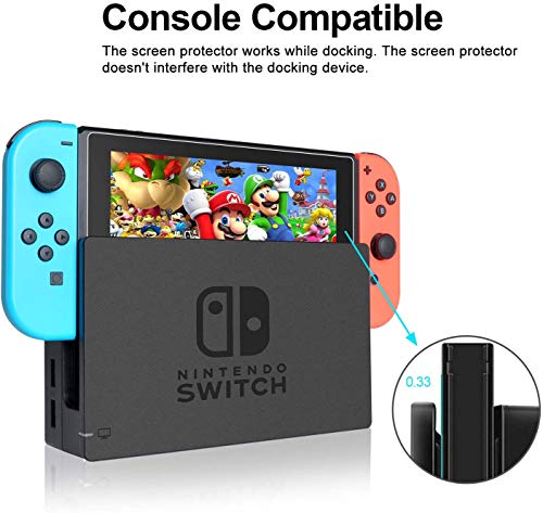 Aishtec Screen Protector Tempered Glass for Nintendo Switch 3 Pack, [9H Hardness] Transparent HD Clear Anti-Scratch Screen Protector – Pack of 3
