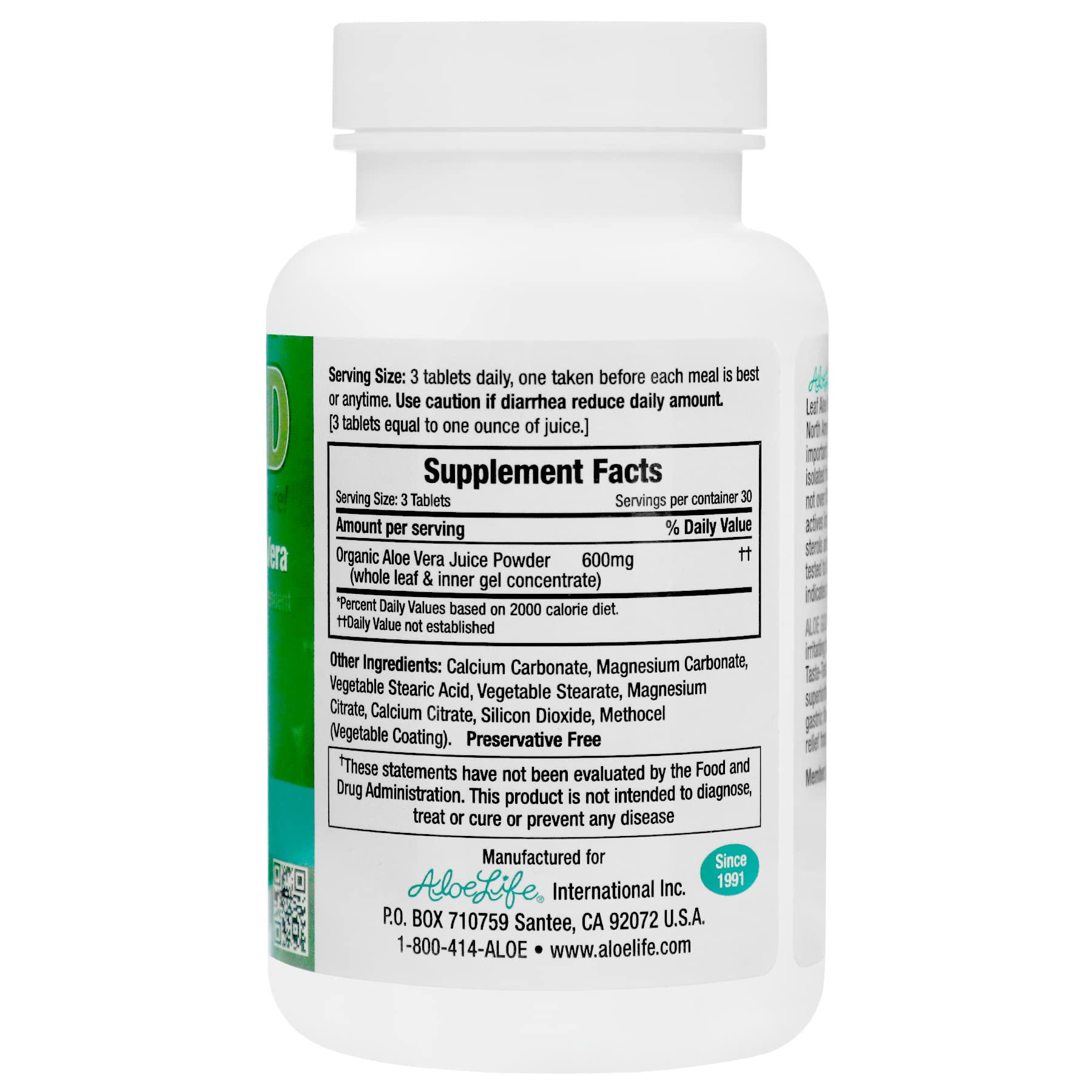 Aloe Life - Aloe Gold Tablets, Immune Support & Healthy Herbal Bitters, Supports Proper Digestion, Promotes Energy & Body Wellness, Certified Organically Grown Whole Leaf Aloe Vera Leaves (90 Tablets)