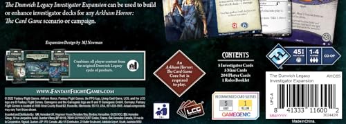 Fantasy Flight Games Arkham Horror The Card Game The Dunwich Legacy Investigator Expansion | Horror Game | Cooperative Mystery Game | Ages 14+ | 1-2 Players | Avg. Playtime 1-2 Hours | Made