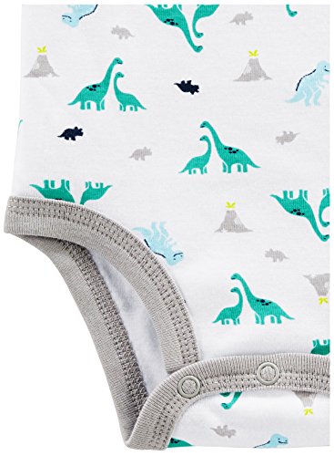 Simple Joys by Carter's Baby Boys' Short-Sleeve Bodysuit, Pack of 6, Multicolor/Cars/Dinosaur/Stripe, 3-6 Months