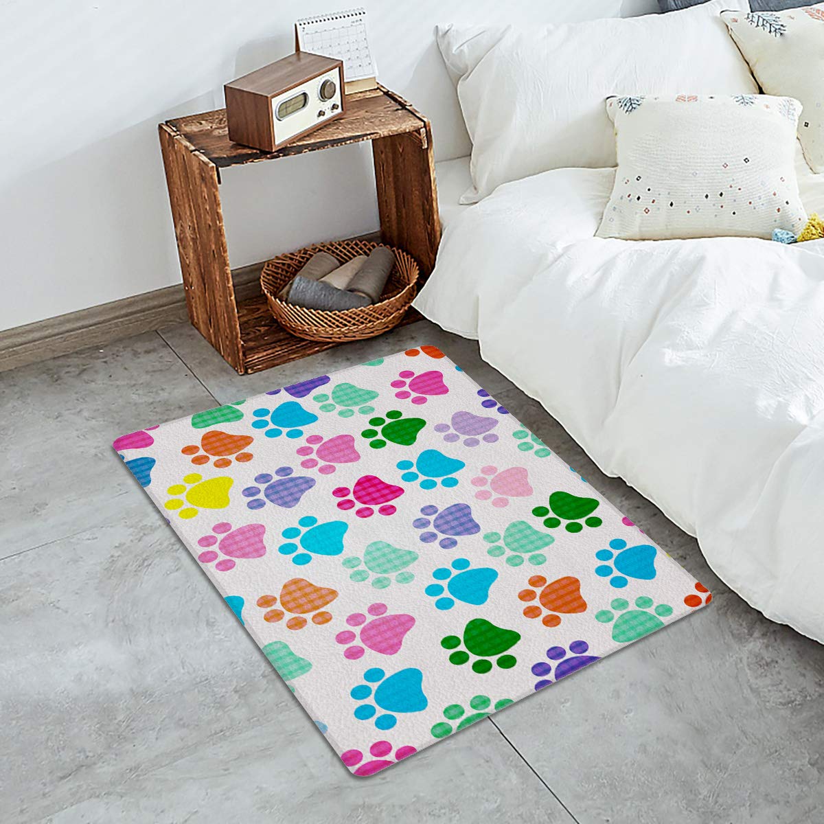 Anti-Fatigue Kitchen Mat- Dog Paw Print Durable Soft All-Purpose Doormat Standing Mat Bathroom Rugs, Stain Resistant and Comfort- 18" x 30"