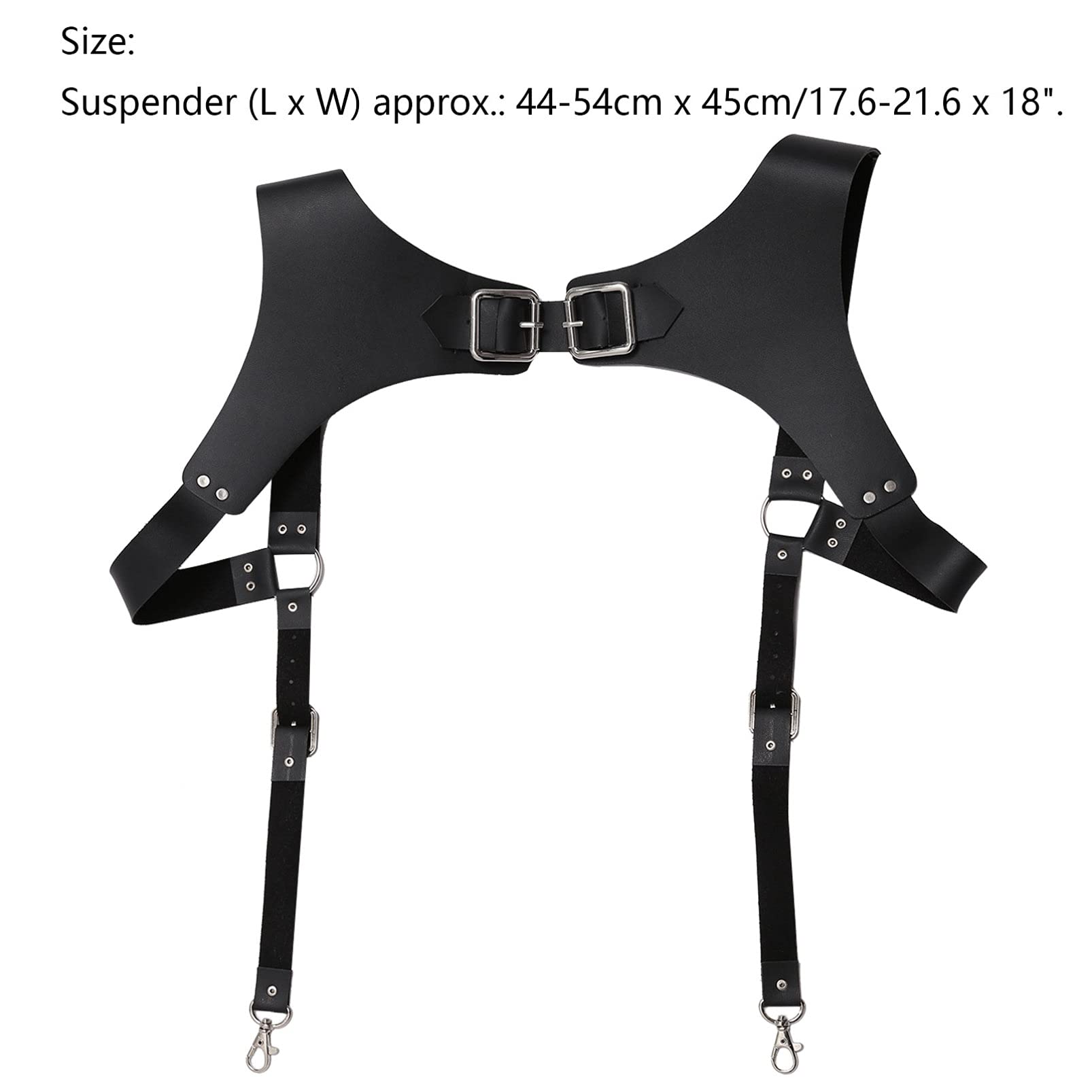 Aislor Braided Leather H-back Suspenders in Vintage Style Medieval Renaissance With No-slip Clips Brown 1Pc