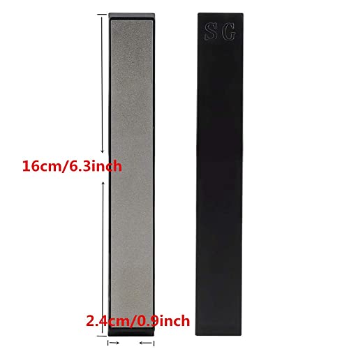 Professional Diamond Whetstones, 6 Pack 200#, 300#, 500#, 600#, 800#, 1000# Grit Diamond Sharpening Stones with Non-slip Base Portable Knife Sharpener Stones for Kitchen Outdoor 6.3x0.9in (6Pcs)