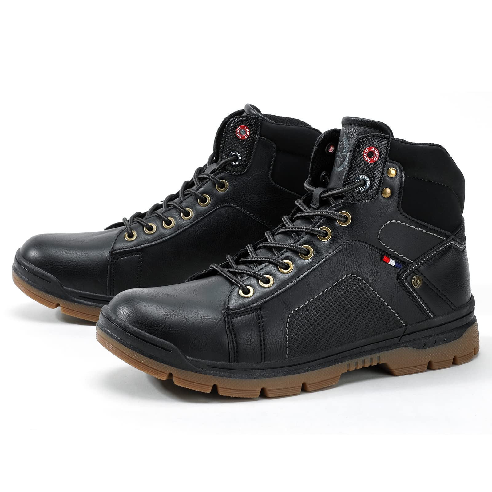 Ahico Men's Hiking Boots Water Resistant Walking Trekking Camping Snow Boots Breathable Outdoor Trail