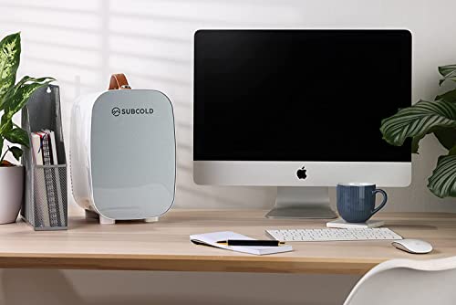 Subcold Pro6 Luxury Mini Fridge Cooler 6 Litre / 8 Cans AC & Exclusive USB Power Option Small Portable Fridge For The Office, Bedroom, Car, Skincare & Cosmetics Grey
