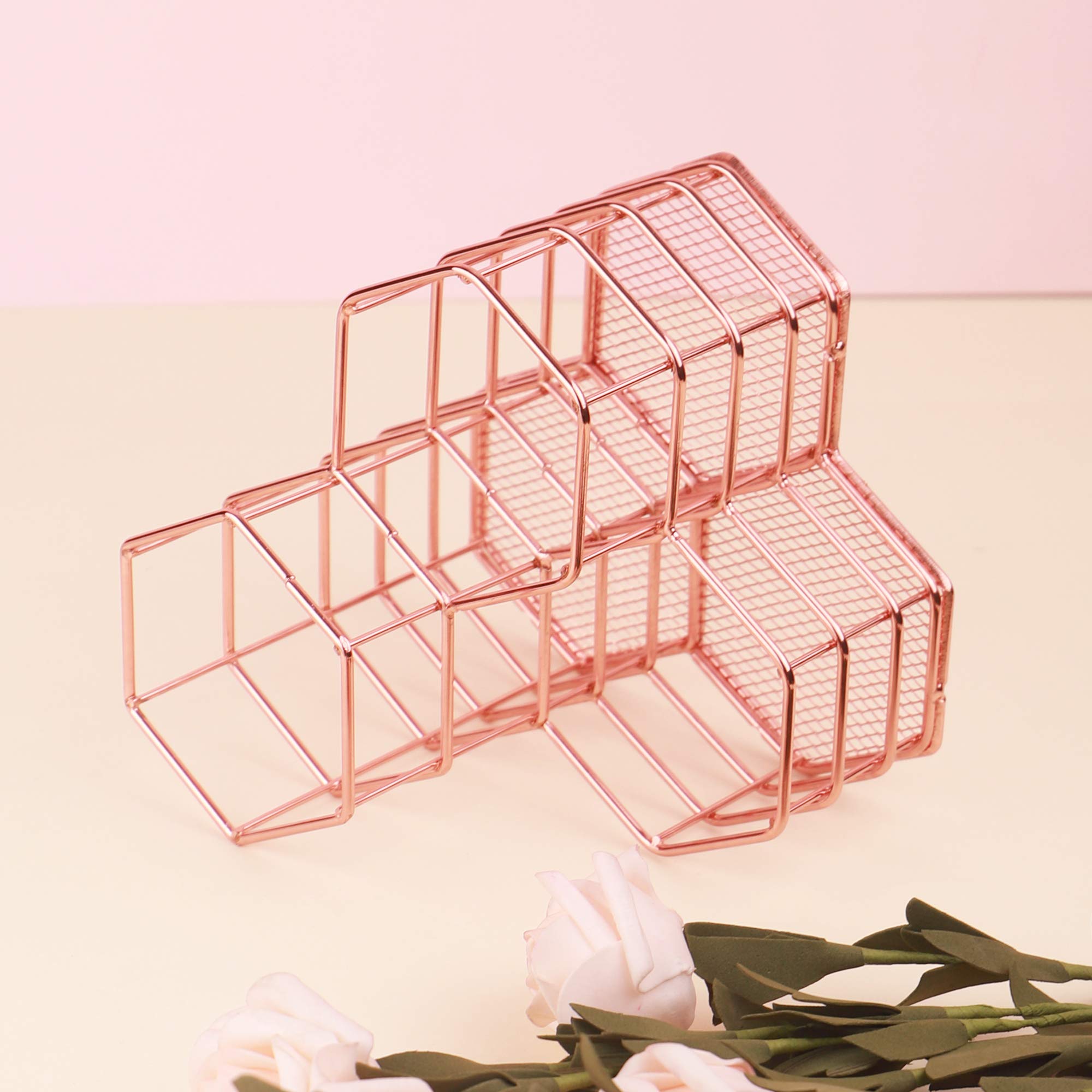 ANNE'S GIVERNY Makeup Brush Holder Metal Organizer Golden Rose Cosmetic Storage Beauty Sponges Blender holder Display
