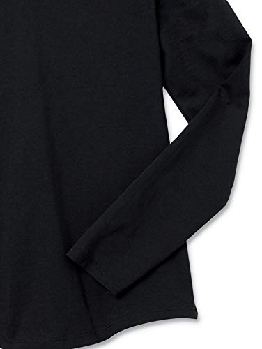 Amazon Essentials Women's Classic-Fit 100% Cotton Long-Sleeve V-Neck T-Shirt, Black, Medium