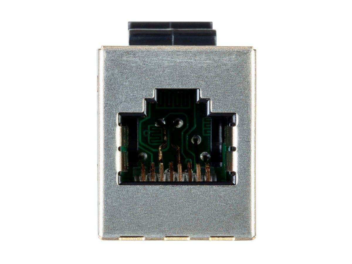 Monoprice Shielded Straight Through Cat6A RJ45 Keystone in-Line Coupler - 10G, Use for Networking As an Extender Between Two Patch Cables, Silver