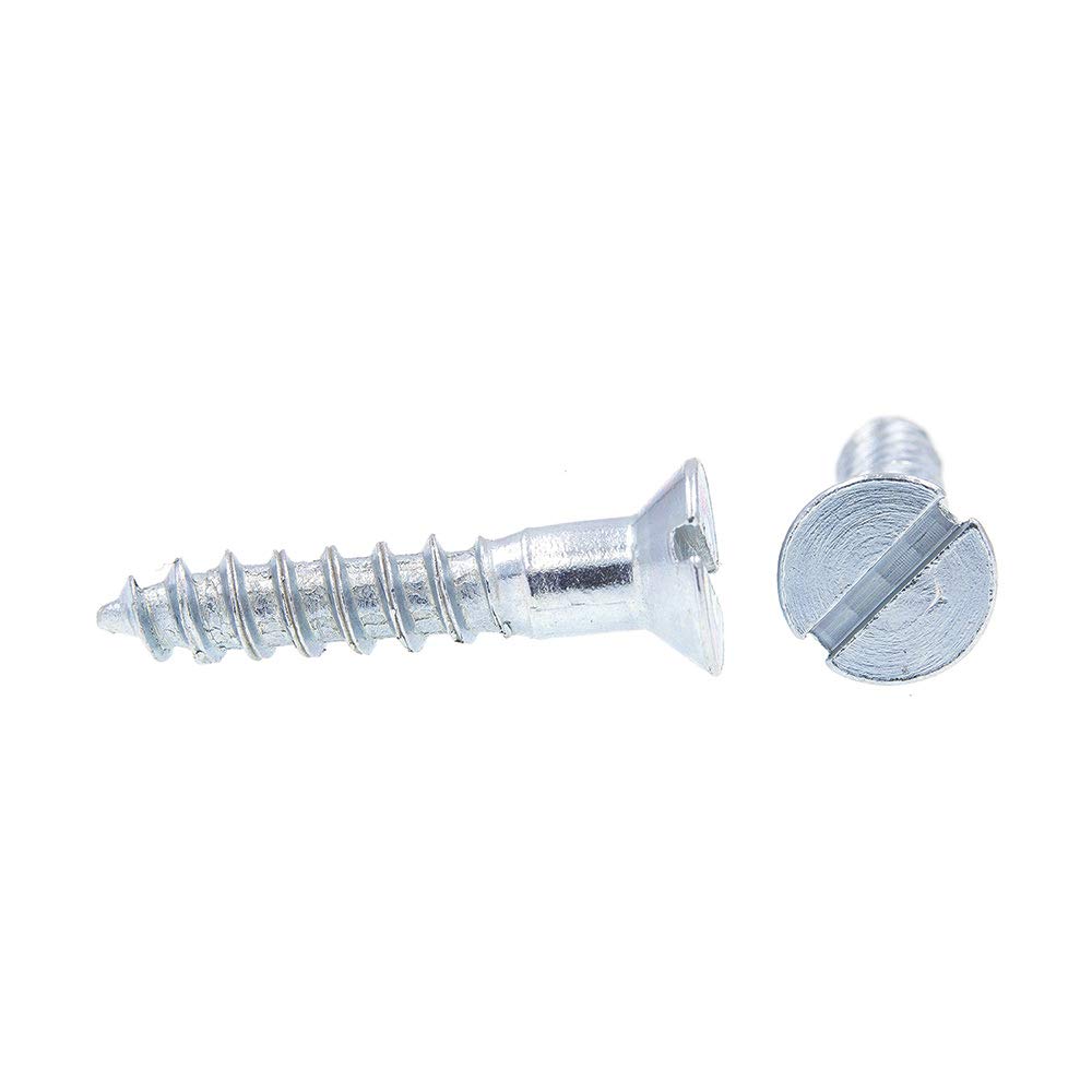 Prime-Line 9199687 Wood Screws, Flat Head, Slotted Drive, #10 X 1 in, Zinc Plated Steel, (50-pack)