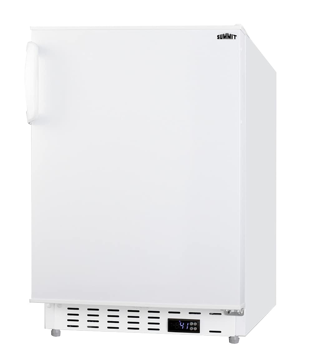 Summit Appliance ALR46W Built-in Undercounter ADA Compliant Residential All-Refrigerator in White with Door Storage, Adjustable Thermostat, Open Door Alarm, Sealed Back and Auto Defrost