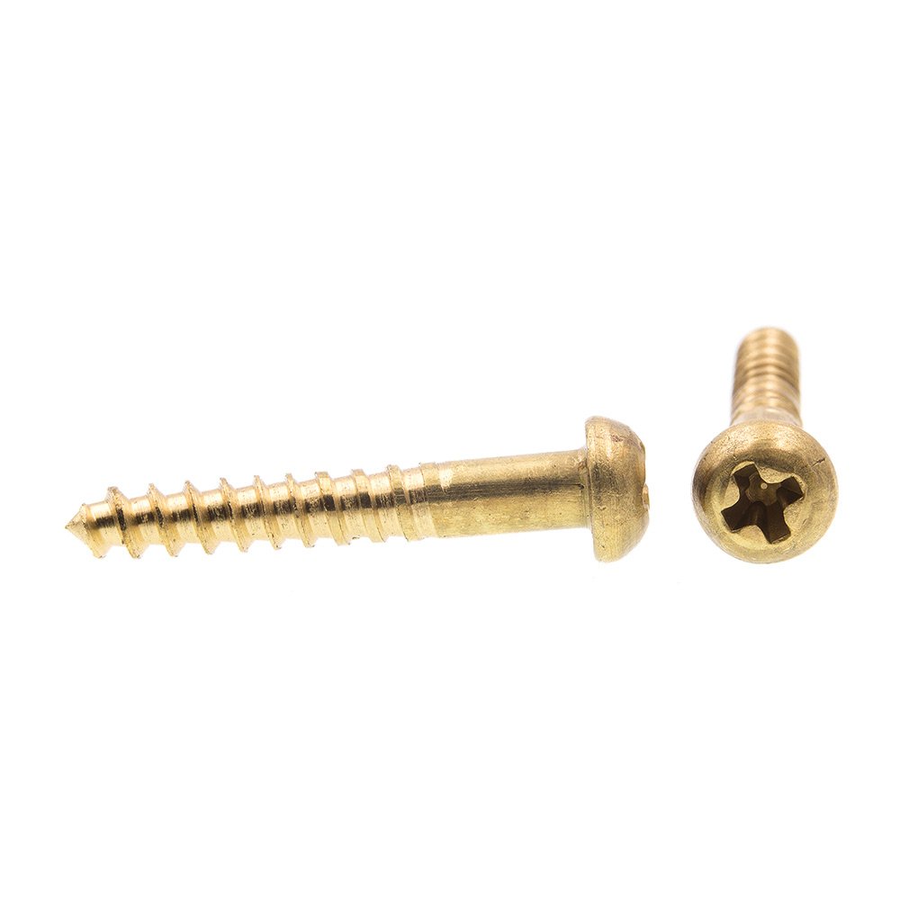 Prime-Line 9207157 Wood Screws, Round Head, Phillips Drive, #4 X 3/4 In., Solid Brass (25 Pack)