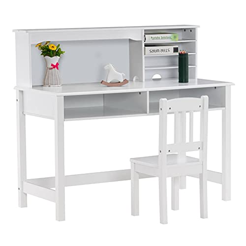 NC Painted Student Table and Chair Set A, White, 5-Layer Desktop, Multifunctional (1106066cm)