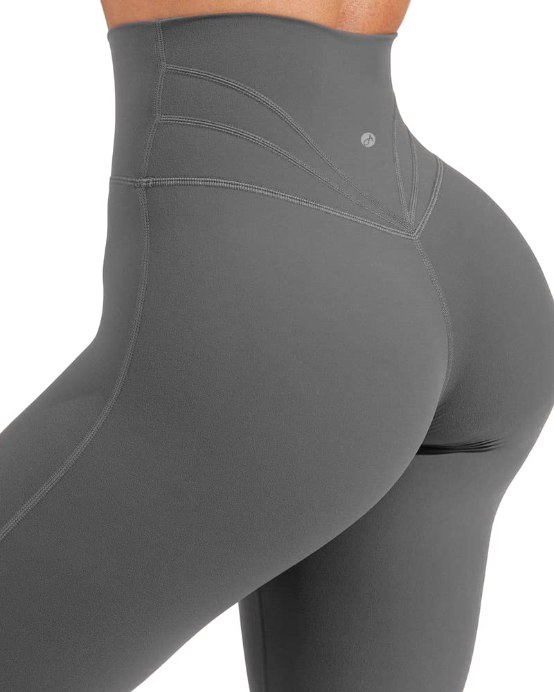 Aurgelmir Womens High Waist Flare Yoga Pants Butt Lifting Running Athletic Bootcut Leggings with Pockets Grey