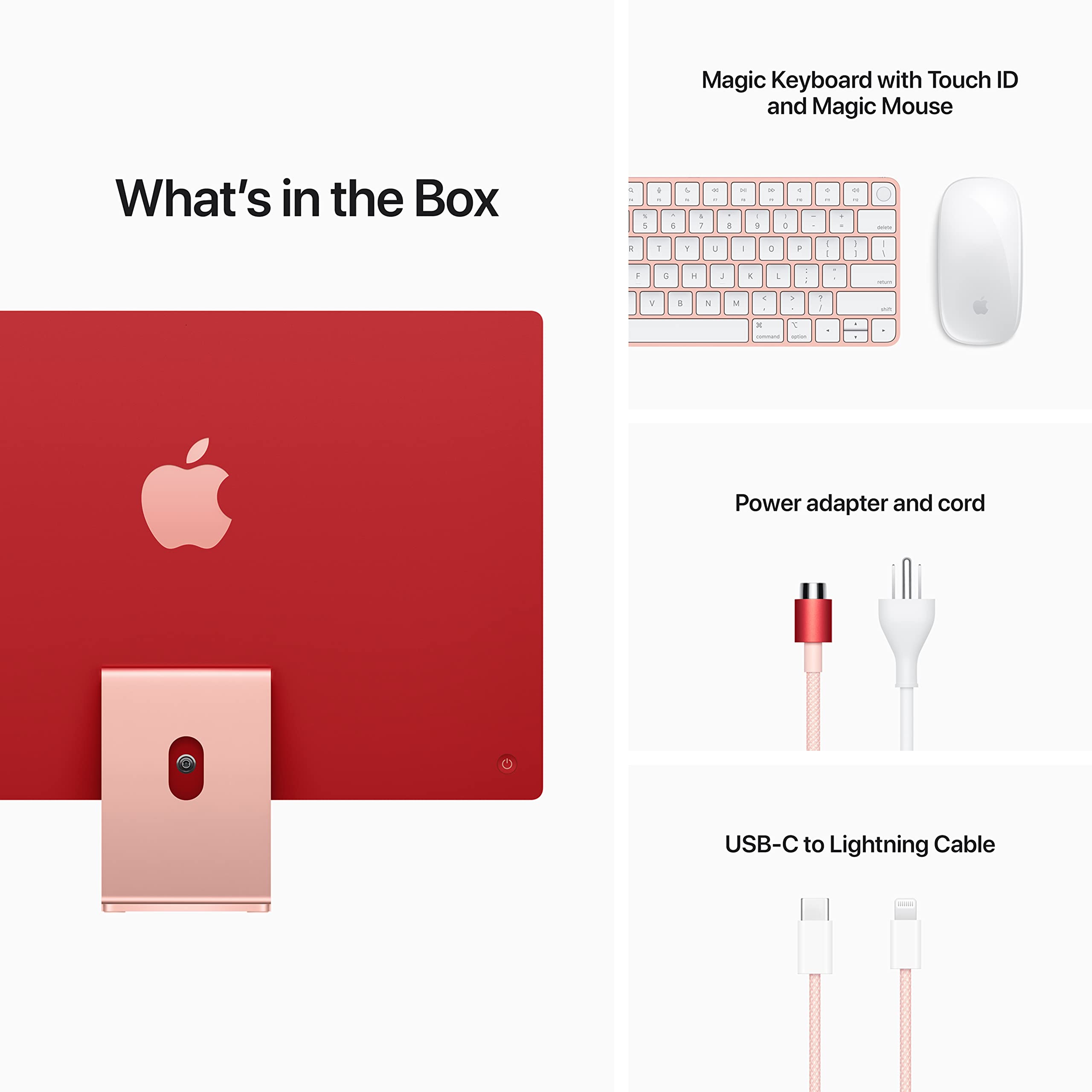 Apple 2021 iMac (24-inch, M1 chip with 8‑core CPU and 8‑core GPU, 8GB RAM, 256GB) - Pink with AppleCare+ (3 Years)