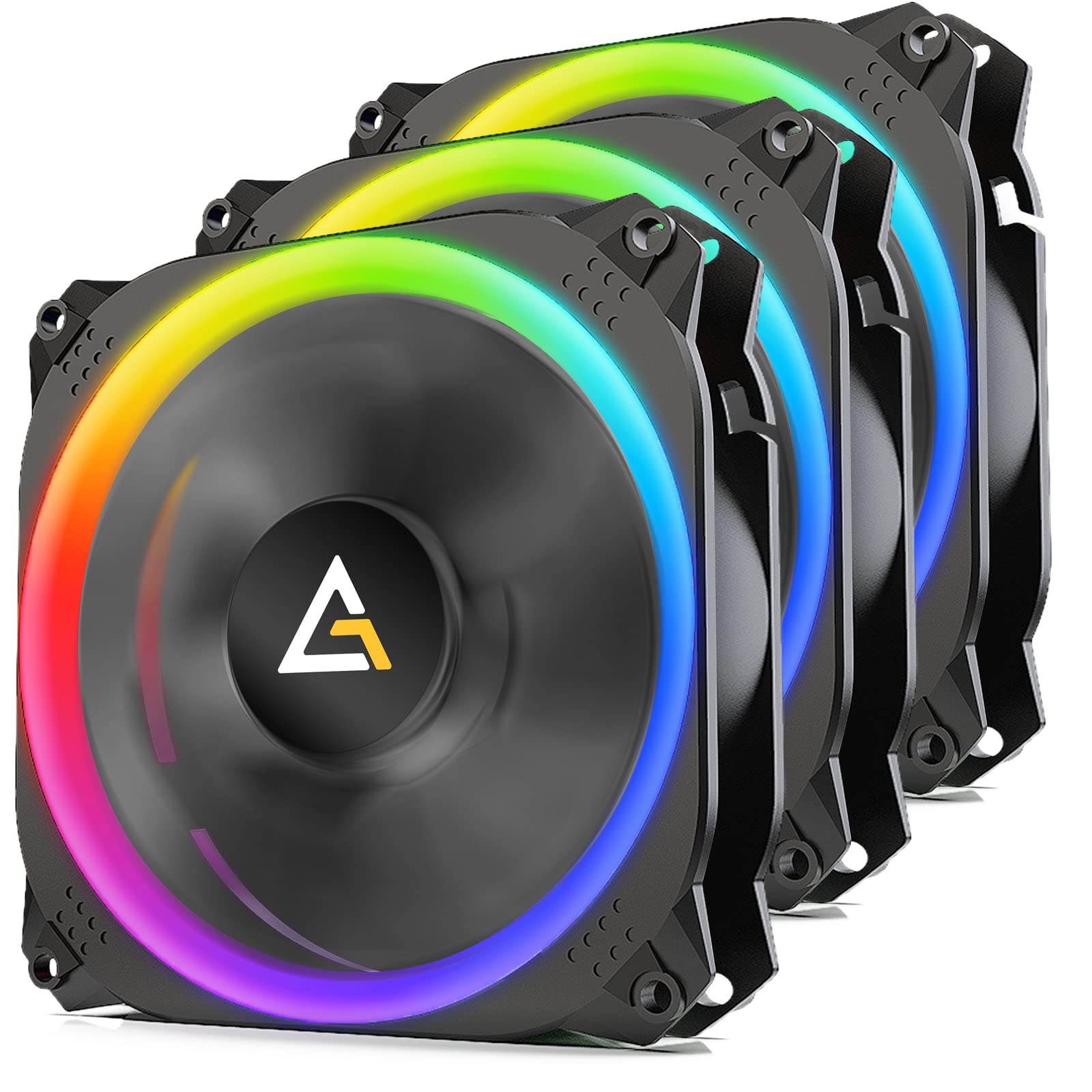 Antec 120mm RGB Case fan, RGB High Performance PC Fan, 4-pin RGB, Spark Series, 3 Packs